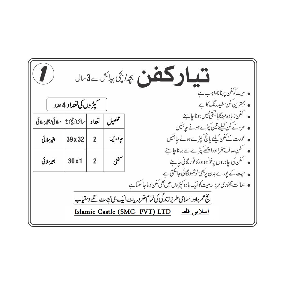 Baby Kafan Set (Coffin) – Islamic Funeral Kit for Newborn to 3 Years ...