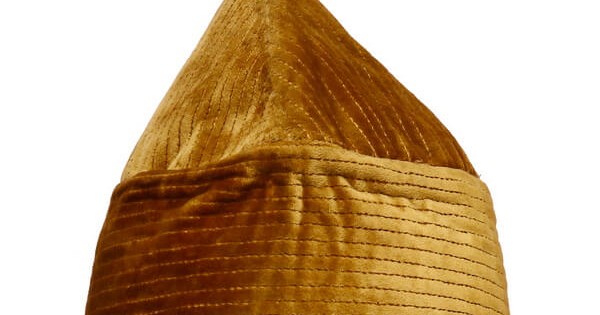 Kufi Cone Taj Golden – Sufi Muslim Velvet Kufi Hat for Turban Wrapping ...
